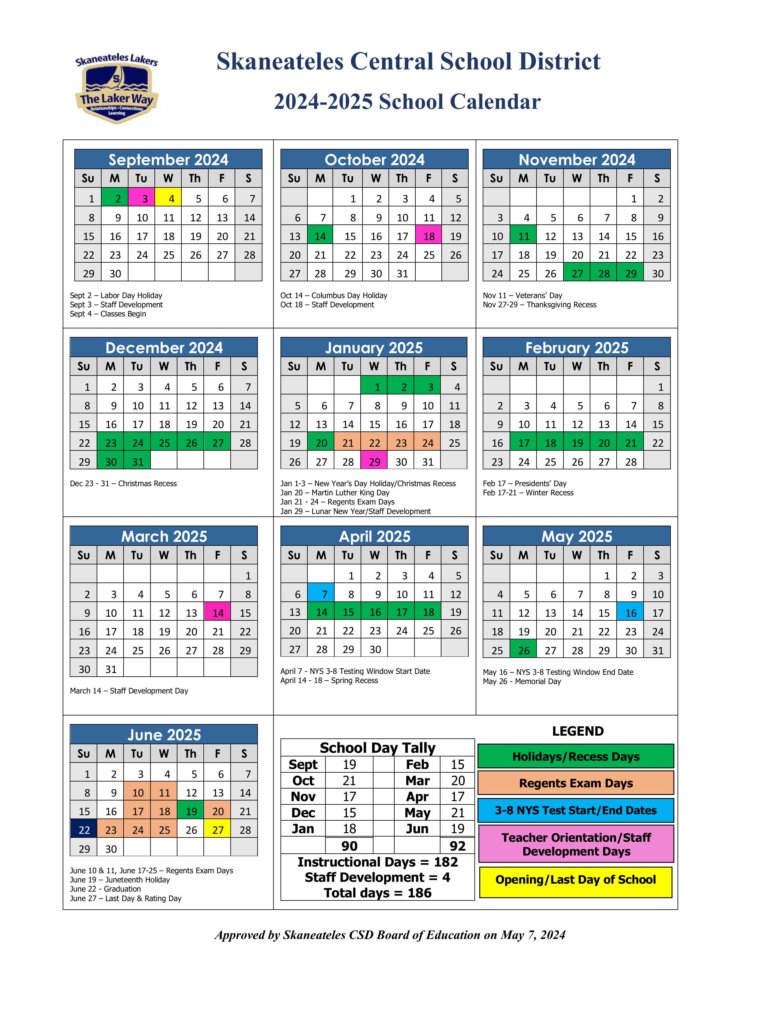 District Calendar | Skaneateles School District