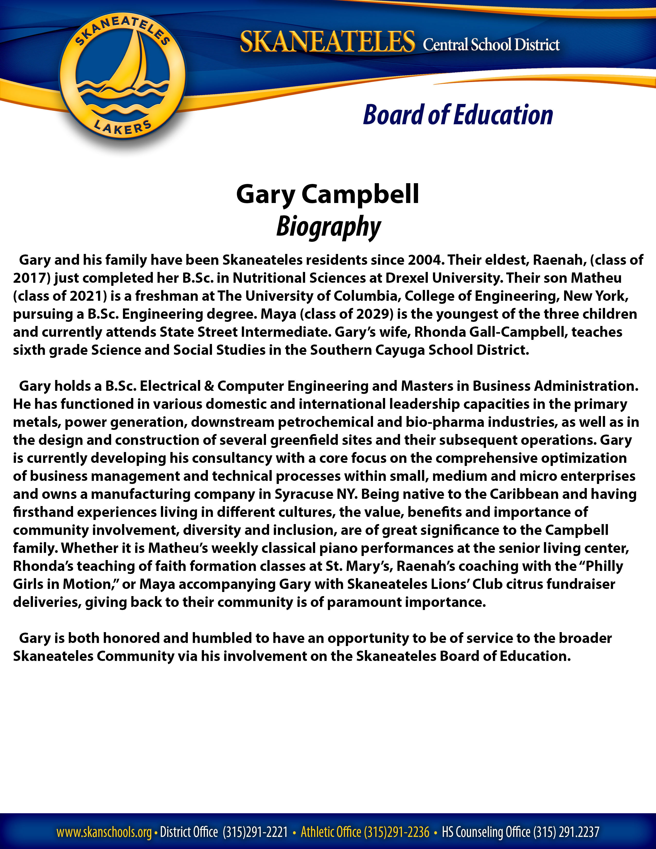 Board of Education | Skaneateles School District